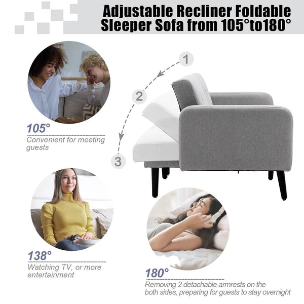 Convertible Foton Sectional Sleeper Sofa Bed Couch Small Apartment Fur ...
