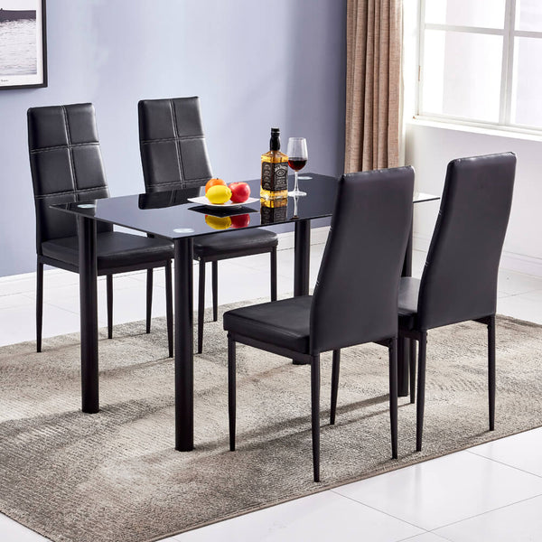 Homhum 120*70*75CM DA154 Simple Round Tube Table Leg Table Black